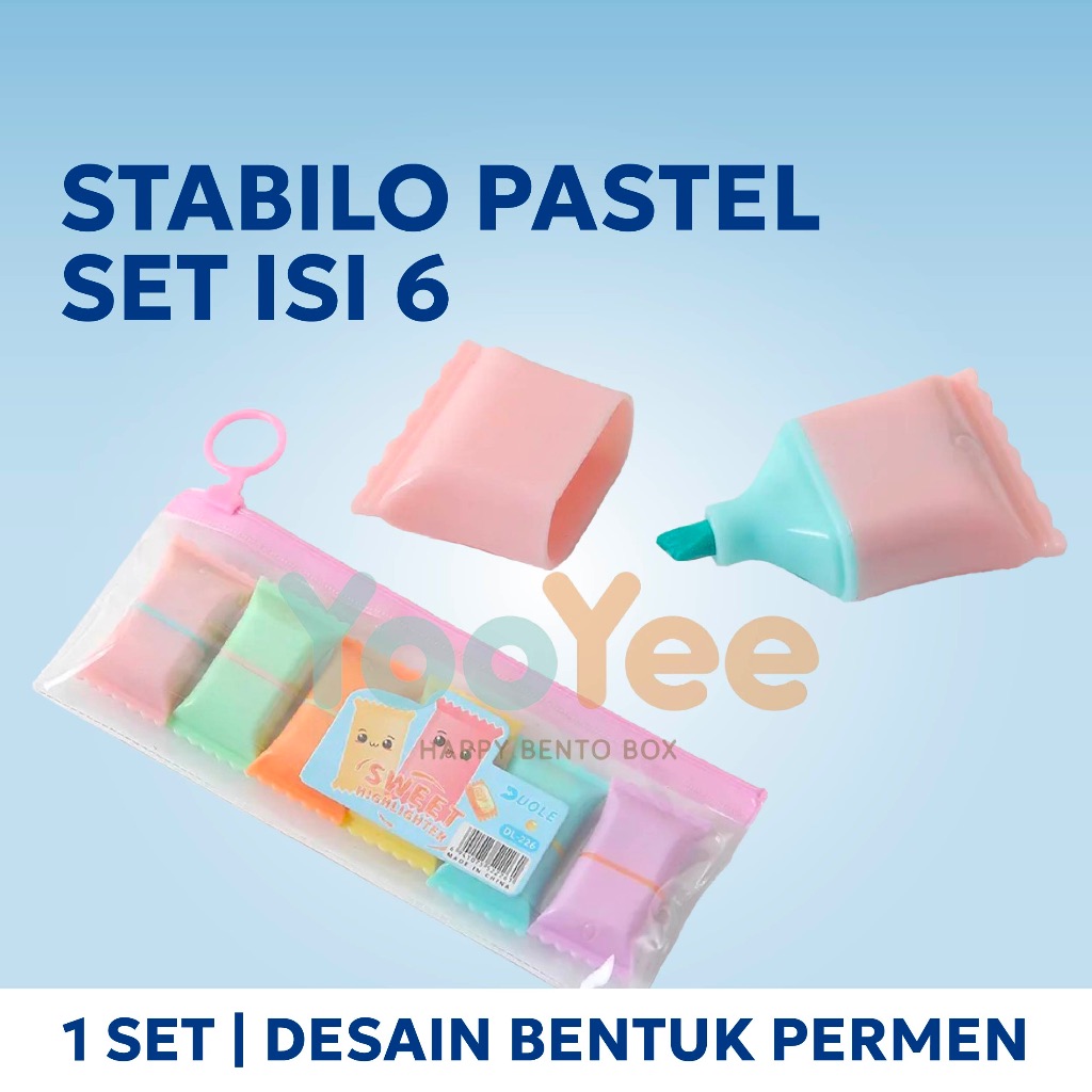 Jual Yooyee Stabilo Pastel SET ISI 6 / HIGHLIGHTER SET ISI 6 | Shopee ...
