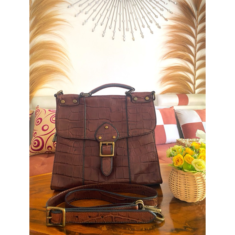 Jual F*ossil Vri Vrv Croco Top Handle ( ocil Vintage Croco) | Shopee ...