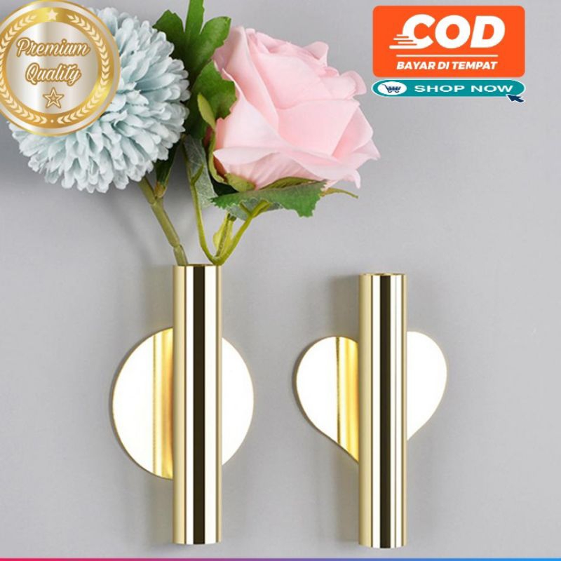 Jual Hiasan Dinding estetik Vas bunga tempel dinding Bahan Logam Plat ...