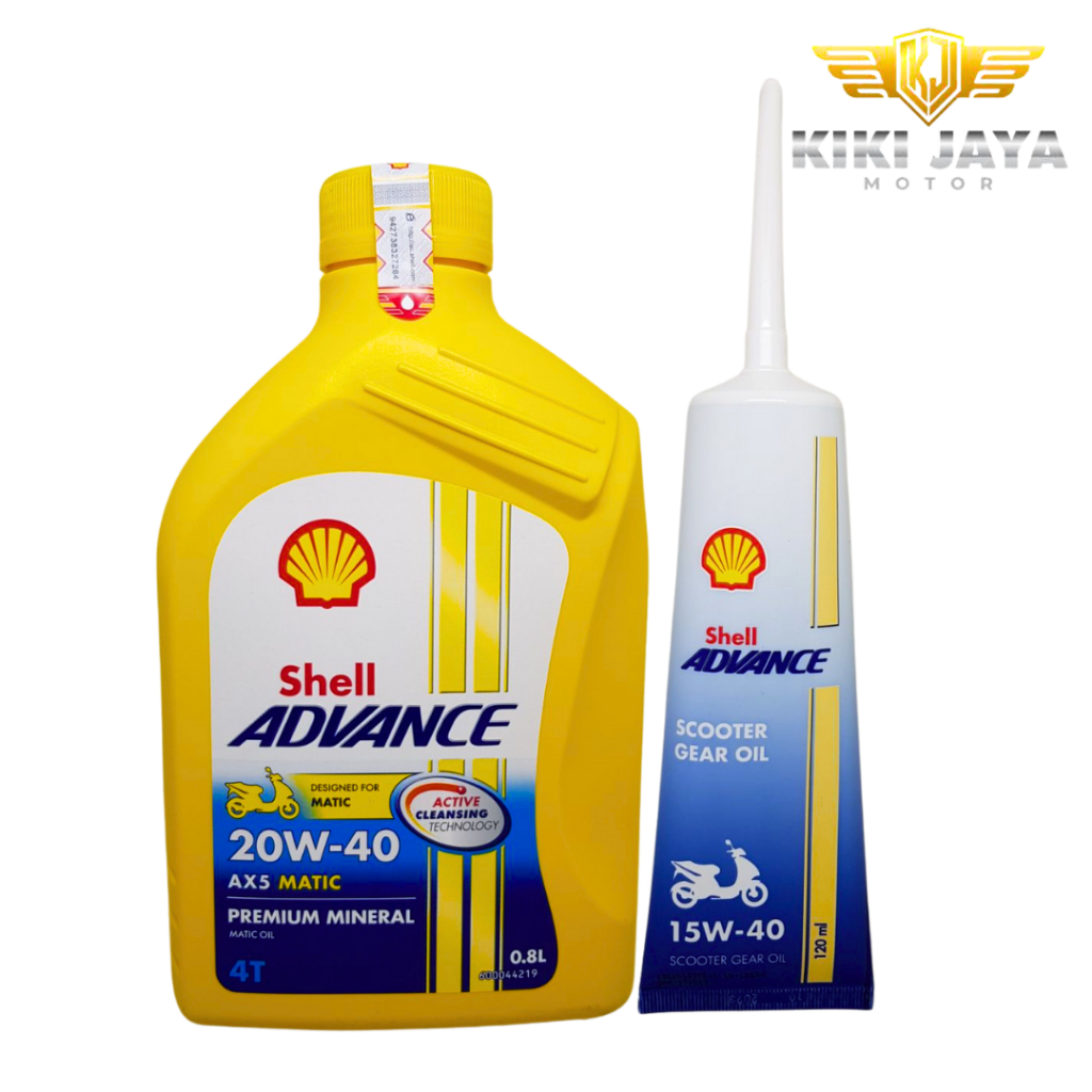 Jual Paket Oli Motor Shell Advance AX5 Matic 20W-40 0,8 Liter + Oli ...