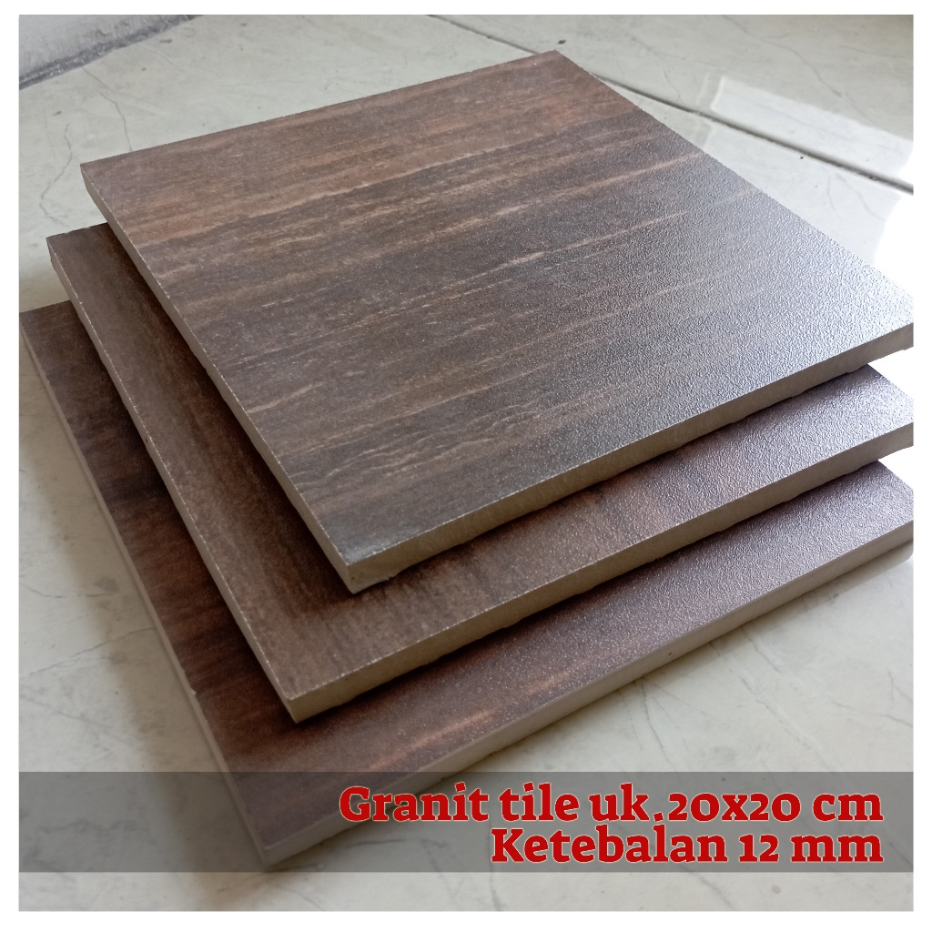 Jual Granit lantai 20x20 Motif Kayu Coklat Tua Rustic Tebal 12mm ...