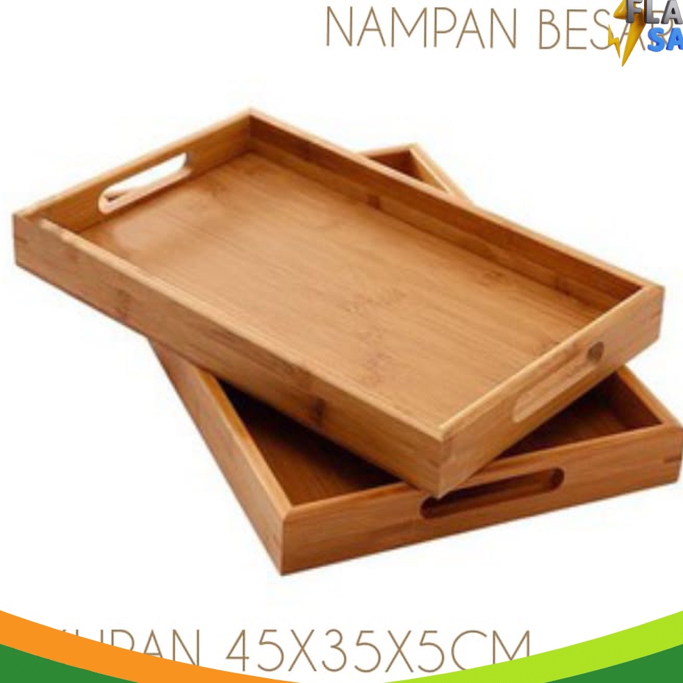 Jual BOMBASTIS wooden tray baki kayu nampan kayu besar nampan kotak ...