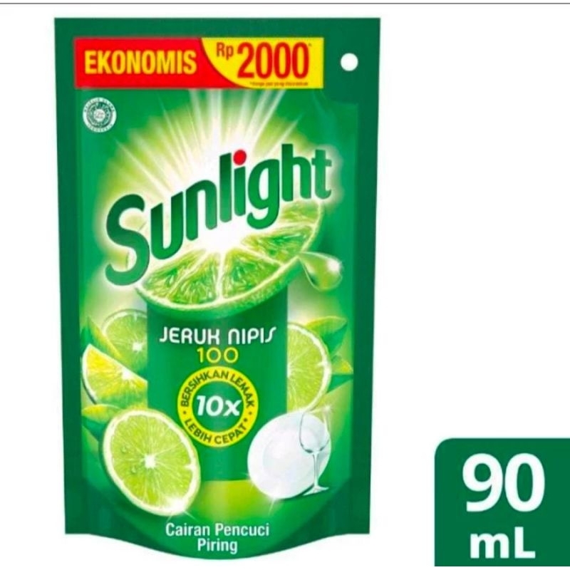 Jual Sunlight Sabun Cuci Piring Cair Refill Jeruk Nipis 90ml | Shopee Indonesia