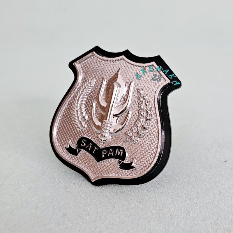 Jual Pin Kewenangan Satpam Security Akrilik Hitam Silver | Shopee Indonesia