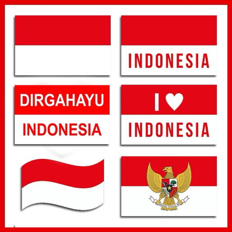 Jual Sticker Bendera Pipi Merah Putih | Stiker Pipi Lambang Indonesia ...