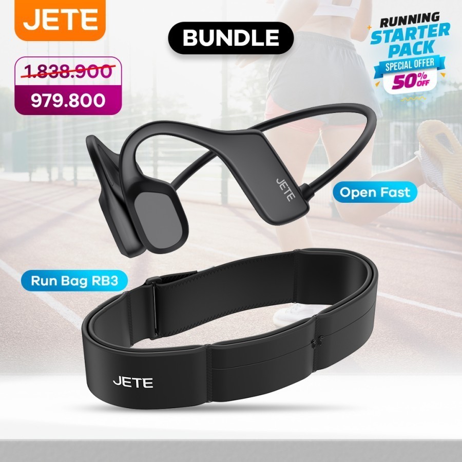 Jual Headset Bluetooth JETE Open Fast Bone Conduction Bundle Run Bag ...