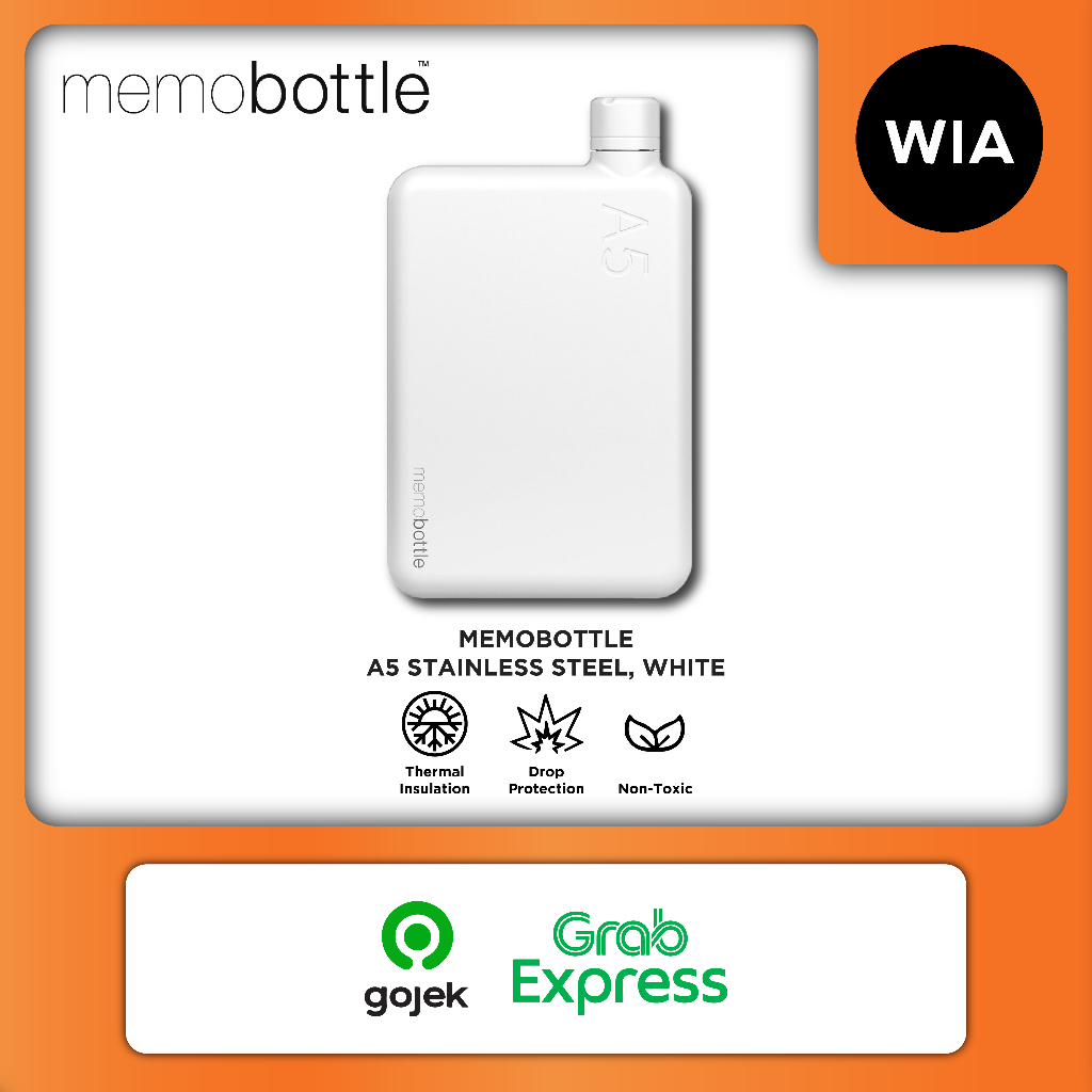 Jual Memobottle A5 1080ml White - Stainless Steel White Botol Minum ...