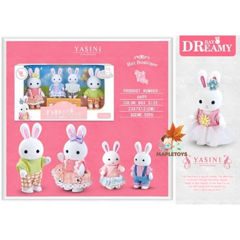 Jual mini doll families mainan boneka kelinci rabbit family doll figure ...