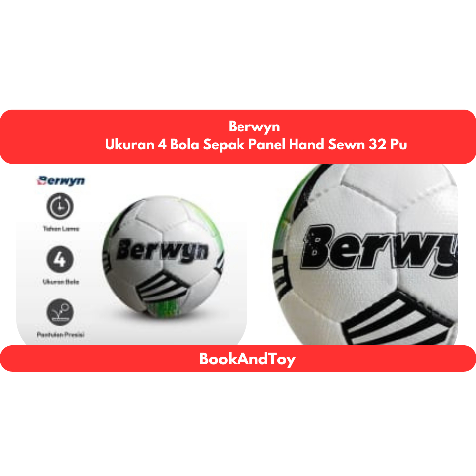 Jual Berwyn Ukuran 4 Bola Sepak Panel Hand Sewn 32 Pu | Shopee Indonesia