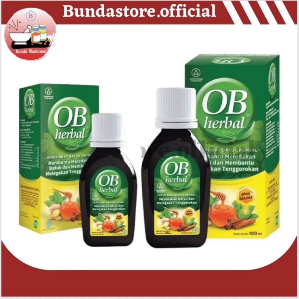 Jual OB Herbal Sirup - Botol 60 ml / 100 ml - Meredakan Batuk dan ...