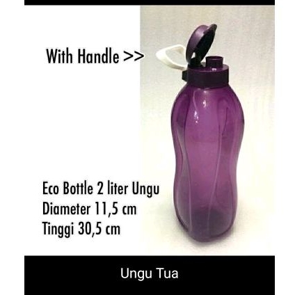 Jual eco botol 2 liter grey ungu tua jadul dan grey terbaru tupperware ...