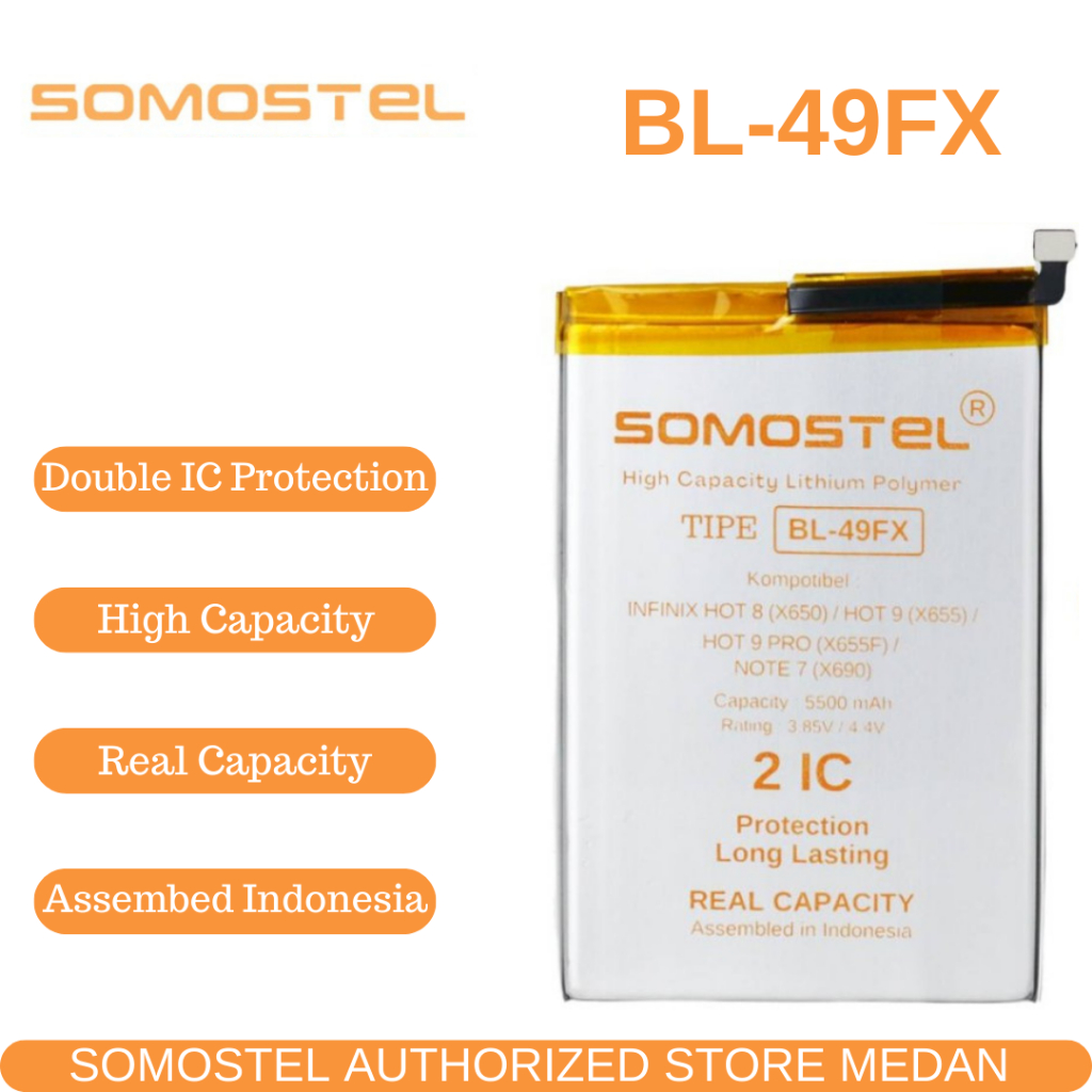 Jual BATERAI SOMOSTEL BL-49FX FOR INFINIX HOT 8 (X650) / HOT 9 (X655 ...
