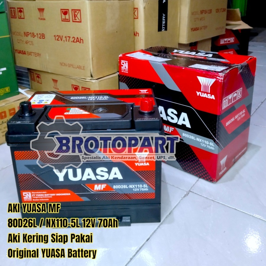 Jual Aki Mobil Yuasa 80D26L NX1105L MF 70Ah accu kering siap pakai ...