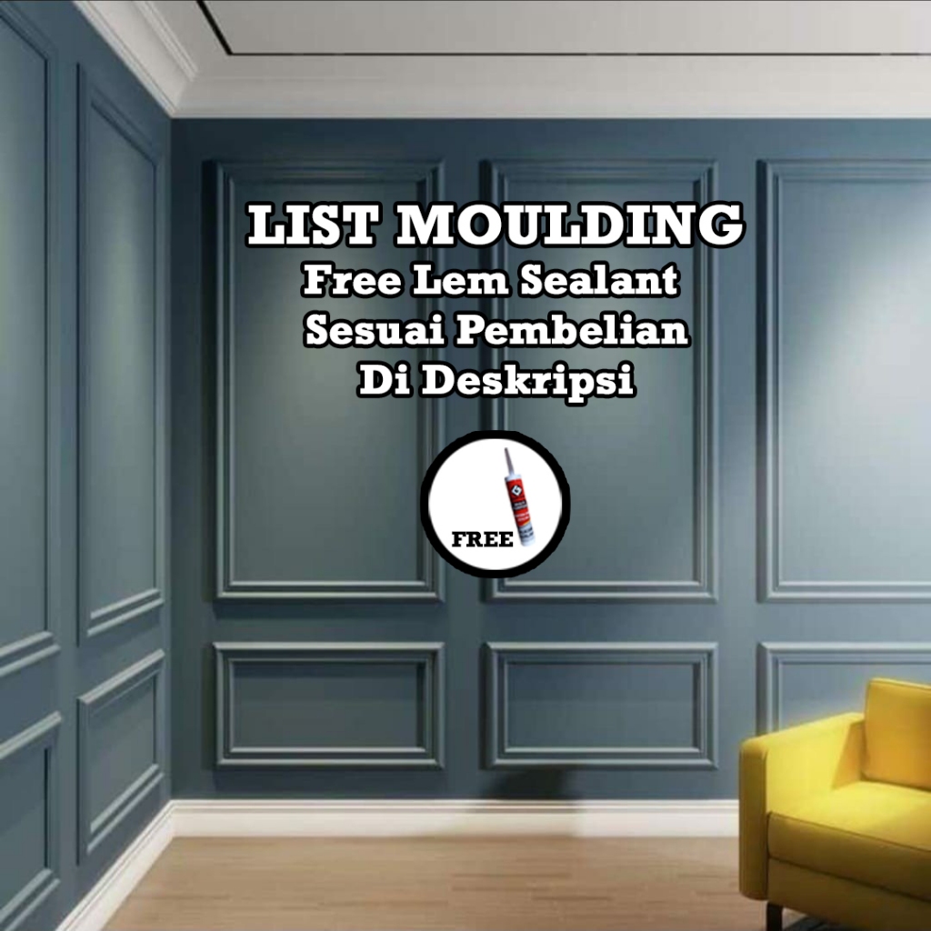 Jual HT List 290cm Lis Wall Moulding PVC 290cm Anti Rayap Border Profil ...