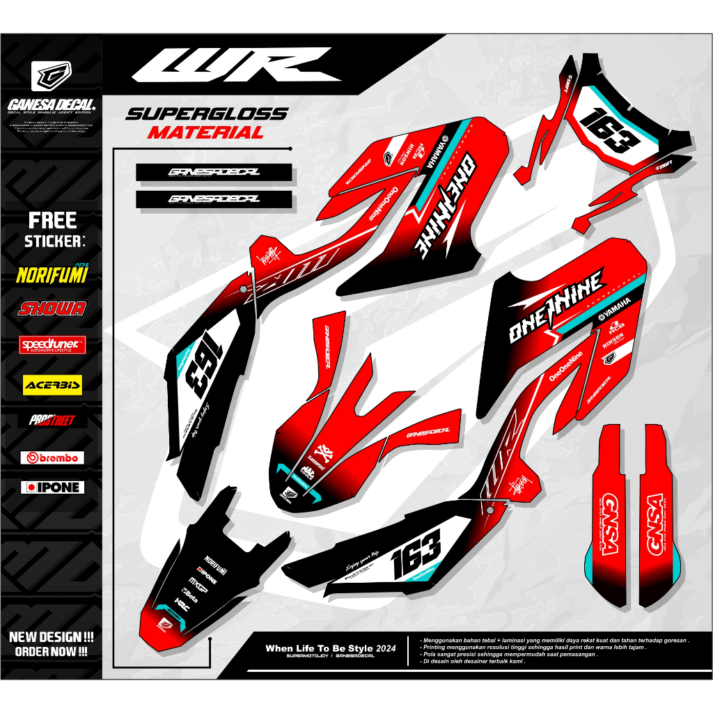 Jual Decal WR 155 Full body Supermoto Bebas Custom - Dekal Sticker ...