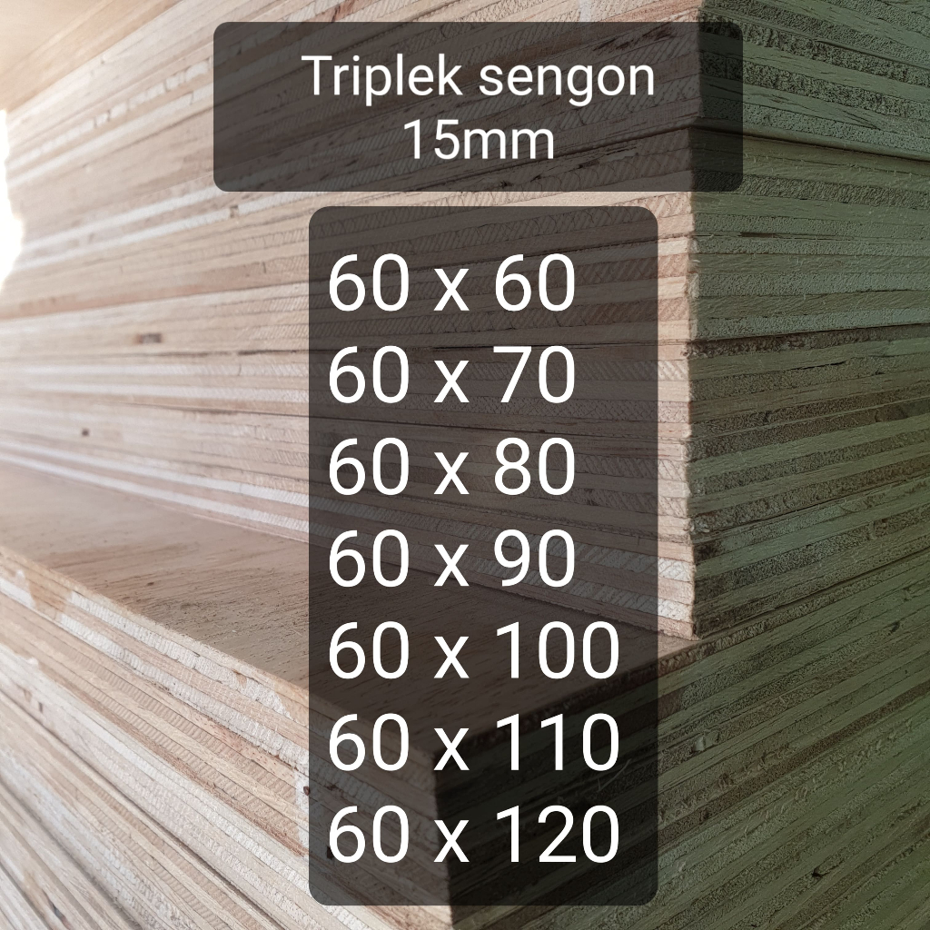 Jual Triplek custom sengon 15mm plywood multiplek halus 2 sisi lebar 60 ...