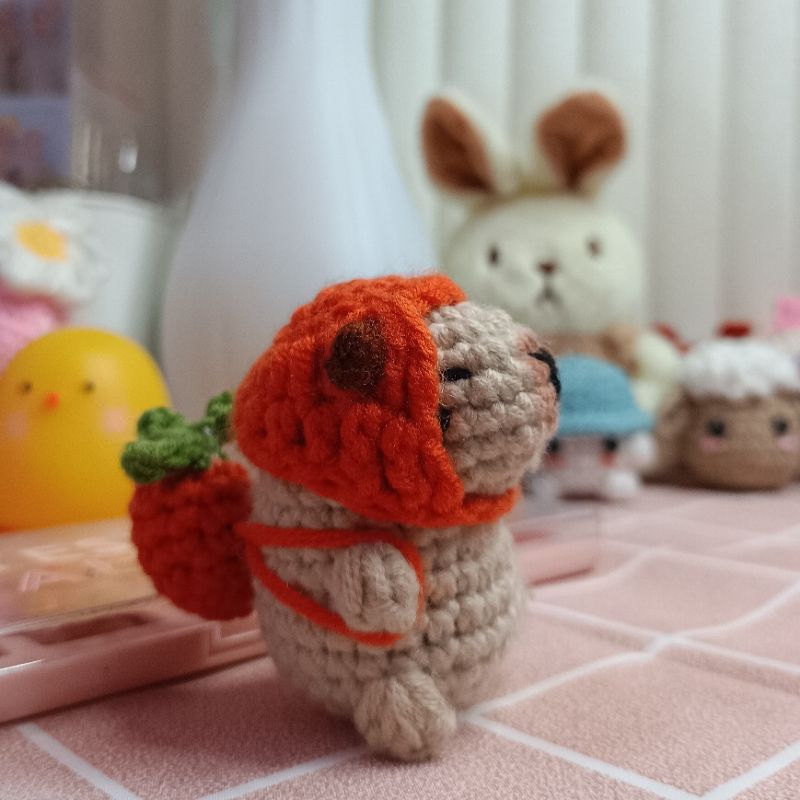 Jual GANTUNGAN KUNCI RAJUT CAPYBARA AMIGURUMI (Pre-order) | Shopee ...
