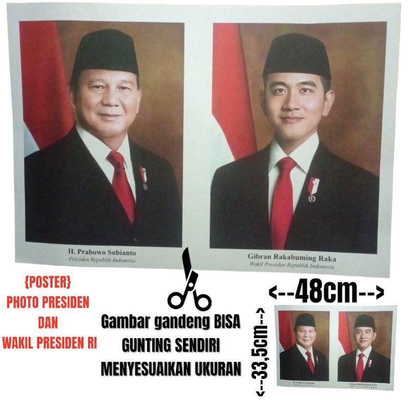 Jual POSTER/PHOTO PRESIDEN DAN WAKIL PRESIDEN RI 2024-2029 | Shopee ...
