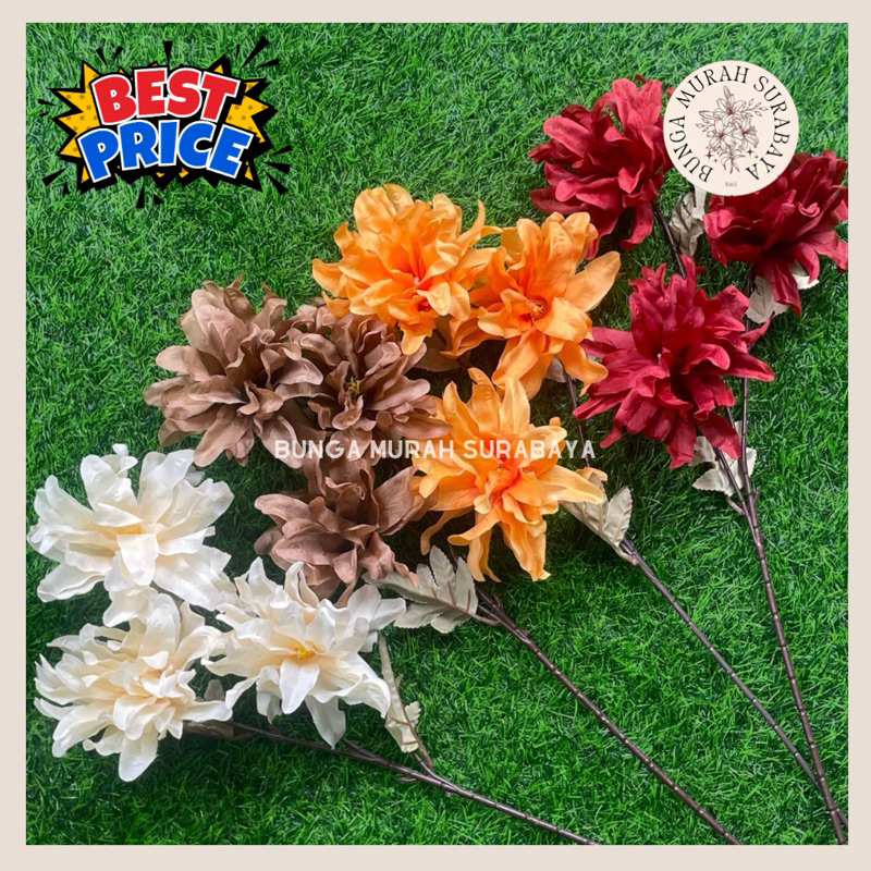 Jual BUNGA DAHLIA TANGKAI PANJANG NEW BUNGA ARTIFICIAL DEKORASI HIASAN ...
