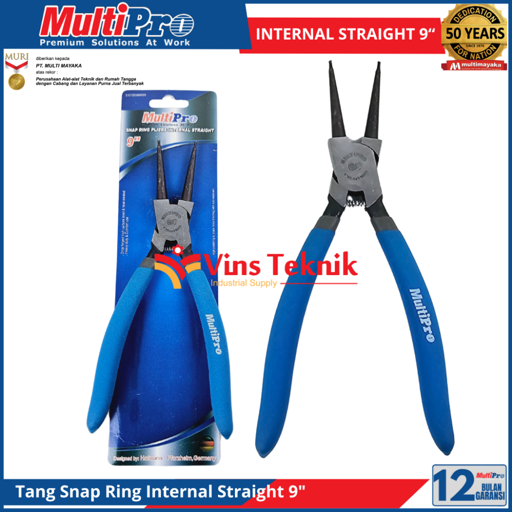 Jual Tang Snap Ring Pliers 9" INTERNAL STRAIGHT 9 Inch MULTIPRO ...
