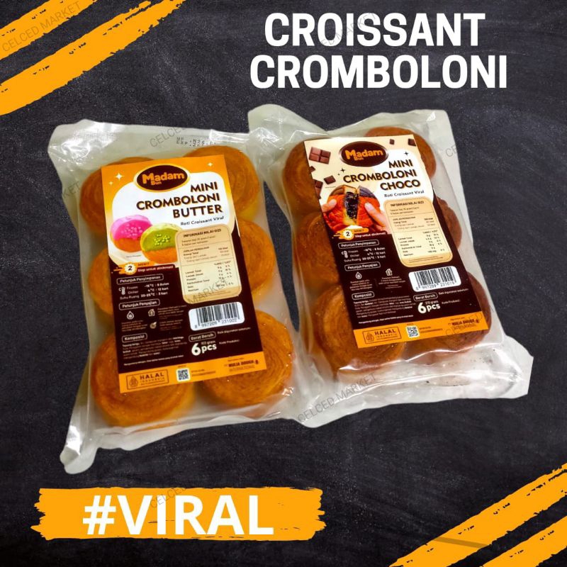 Jual Roti Croissant Viral Cromboloni Frozen Butter | Coklat Madam Bun ...