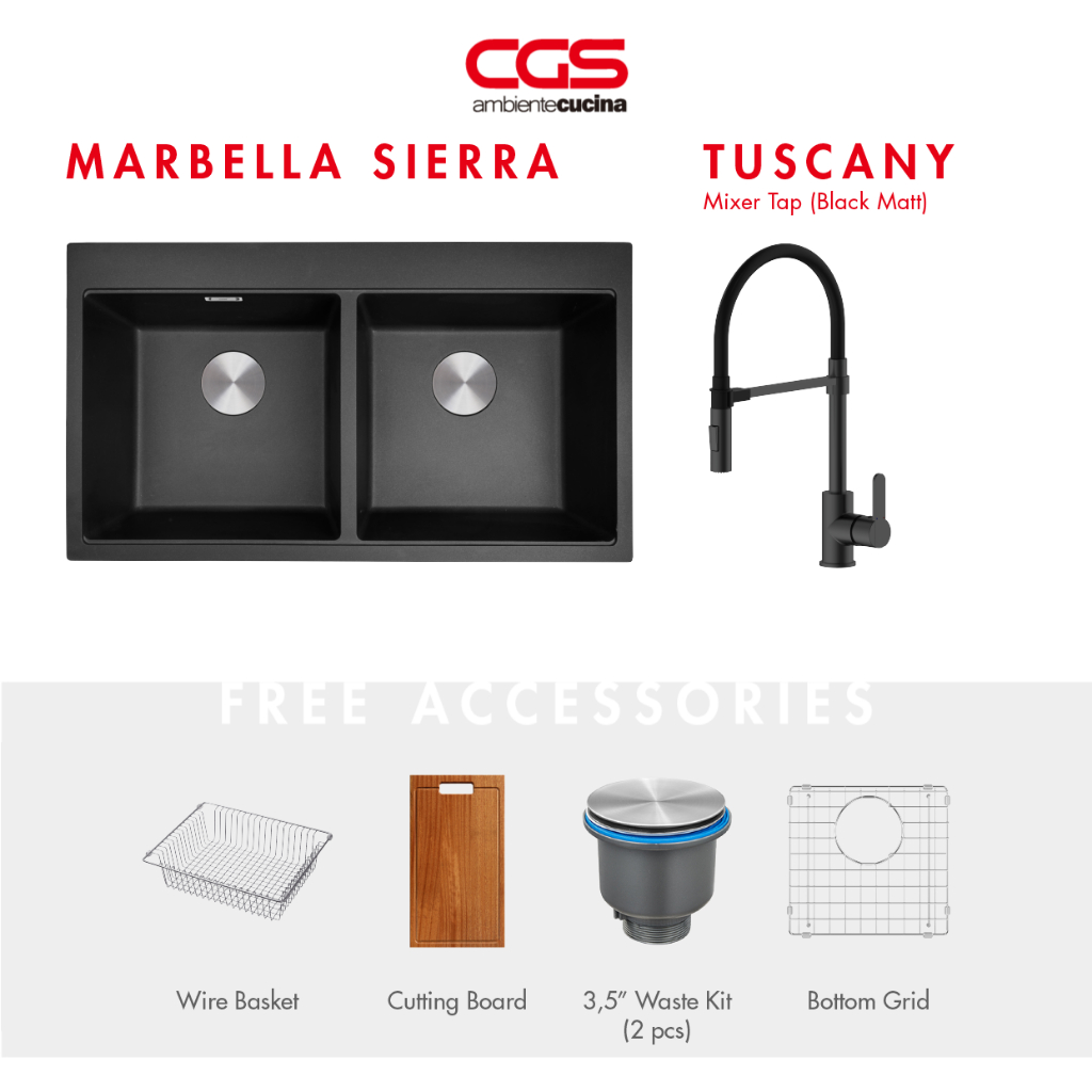 Jual CGS Kitchen Sink Bak Cuci Piring Dapur Granit Marbella Sierra ...
