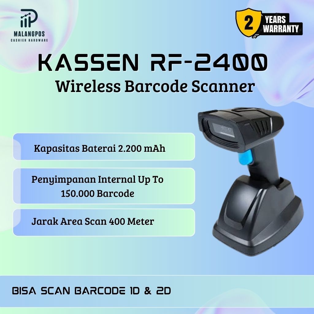 Jual Kassen RF2400 RF 2400 Barcode Scanner 1D 2D E-Faktur Wireless ...