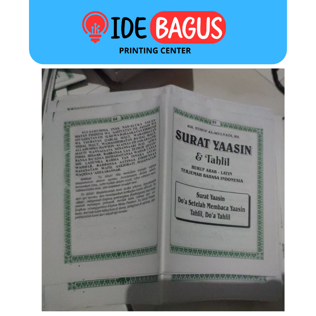 Jual BUKU YASIN ISI 64 DENGAN TERJEMAH (HANYA ISI TANPA SAMPUL ...