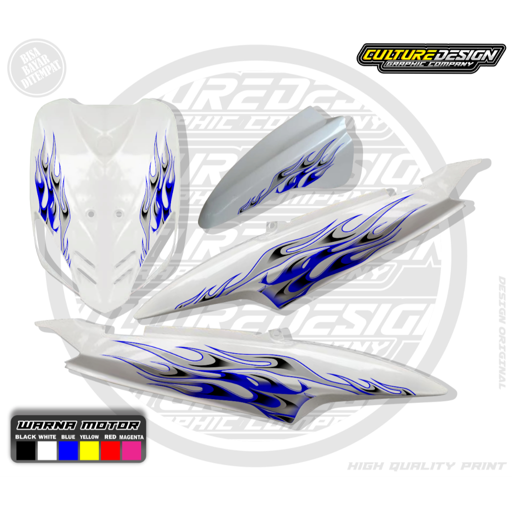 Jual Striping transparan mio sporty & smile motif api arai keren ...