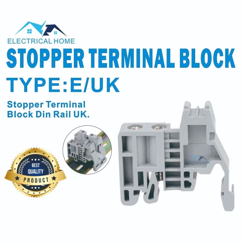 Jual Stopper Terminal Block UK Din Rail Type E/UK | Shopee Indonesia