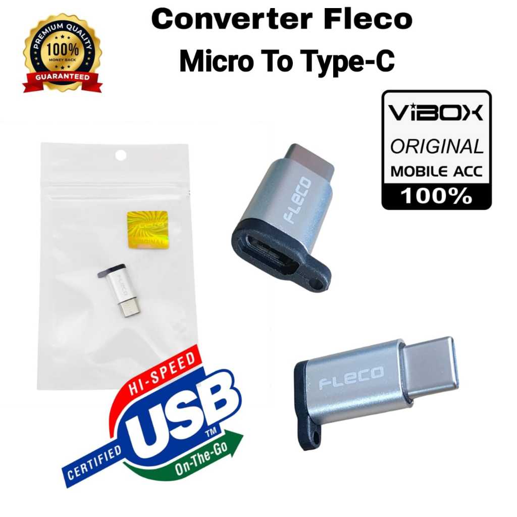 Jual Fleco Konektor Casan Micro To Type C 6A MTC-250 Converter Original ...