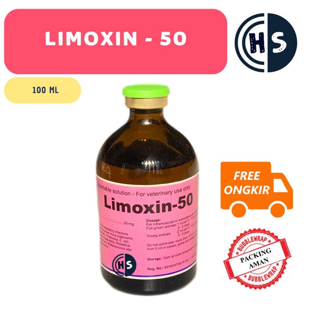 Jual LIMOXIN 50 isi 100 ml Antibiotik Hewan Spektrum Luas ...