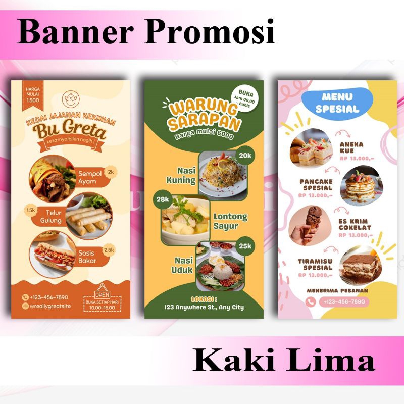 Jual BANNER UMKM PROMOSI PENJUAL KAKI LIMA WARUNG RESTORAN DLL FREE ...