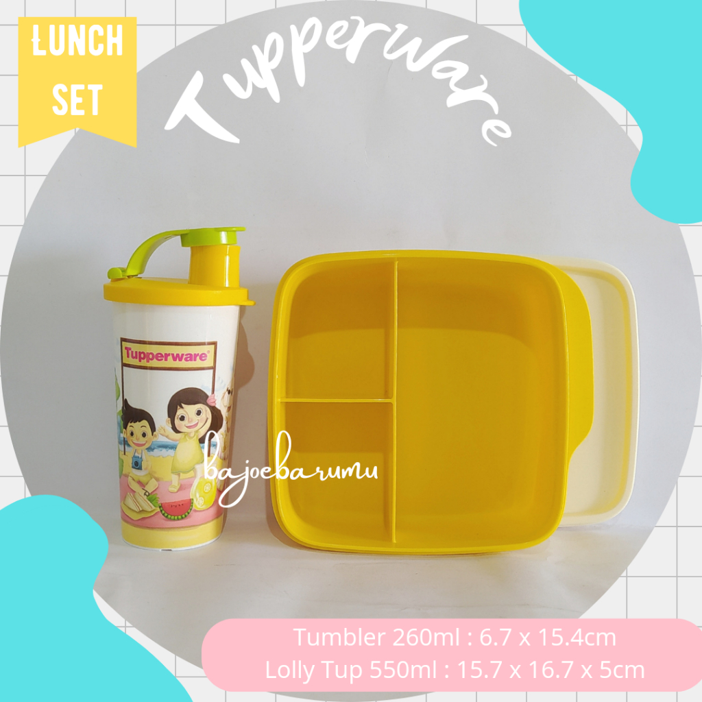 Jual TUPPERWARE Lunch Box Set Tempat Bekal Anak Kotak Makan Lolly Tup ...