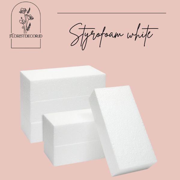 Jual TERMURAH FOAM PUTIH BUSA BUNGA 1 PCS 20x10x5cm / Oasis busa bunga ...
