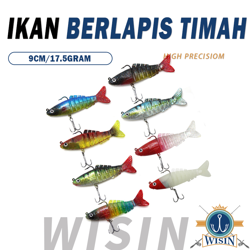 Jual WISINT T-tail lead fish 9cm berat 17.5 gram lengkap dengan kail ...