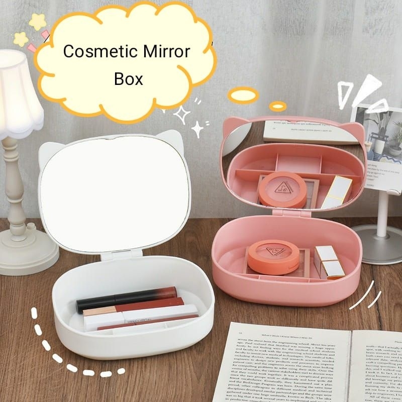 Jual COSMETIC MIRROR BOX (BOX KOSMETIK DILENGKAPI CERMIN) | Shopee ...