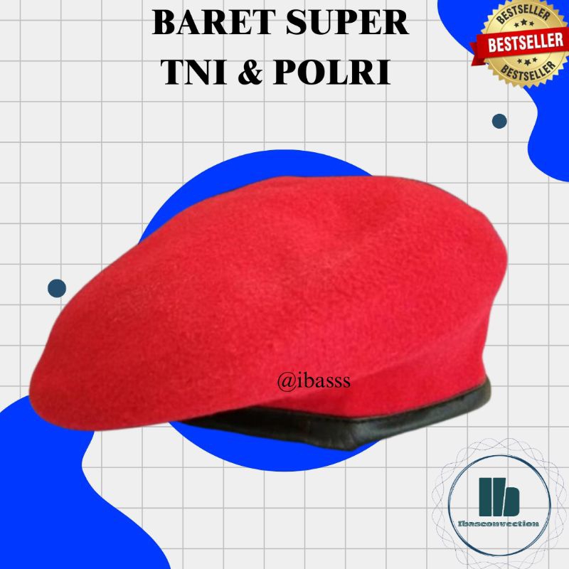 Jual Baret TNI & Polri Baret Laken Warna Bulu halus Premium Baret ...