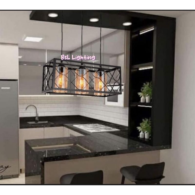 Jual Lampu gantung minimalis ruang makan/Lampu gantung Industrial/Lampu makan/Lampu modern ...