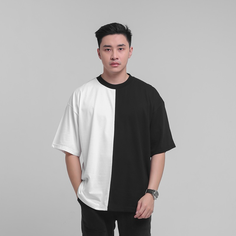 Jual Heyplain Oversized T-Shirt Kombinasi Hitam Putih - Cotton Combed 20s | Shopee Indonesia