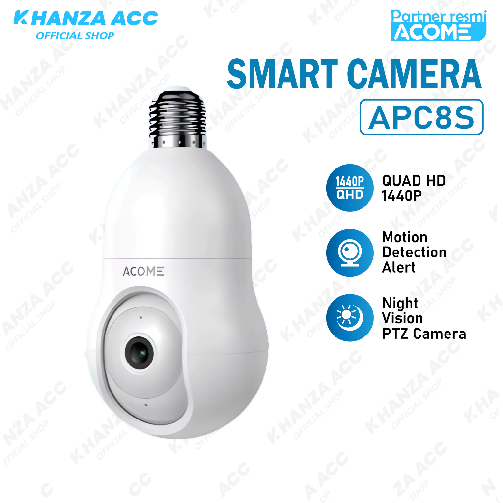 Jual KHANZAACC ACOME APC8S Smart IP WiFi Camera CCTV 2.5K 1440P Kamera Bohlam E27 | Shopee Indonesia