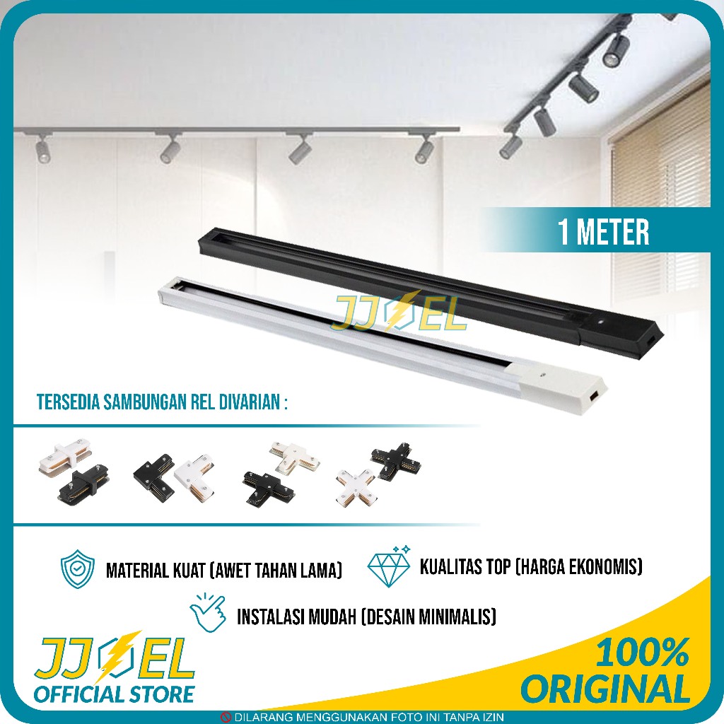 Jual Rel Track Lampu 1 Meter Spotlight Rell Track LED 1M | Shopee Indonesia