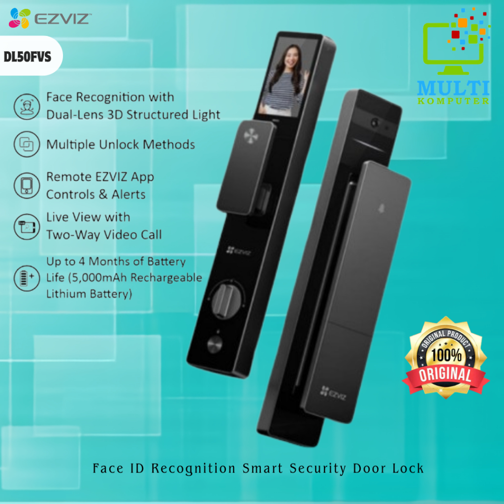 Jual EZVIZ DL50FVS / DL-50FVS Smart Lock / Smart Security Door Lock ...