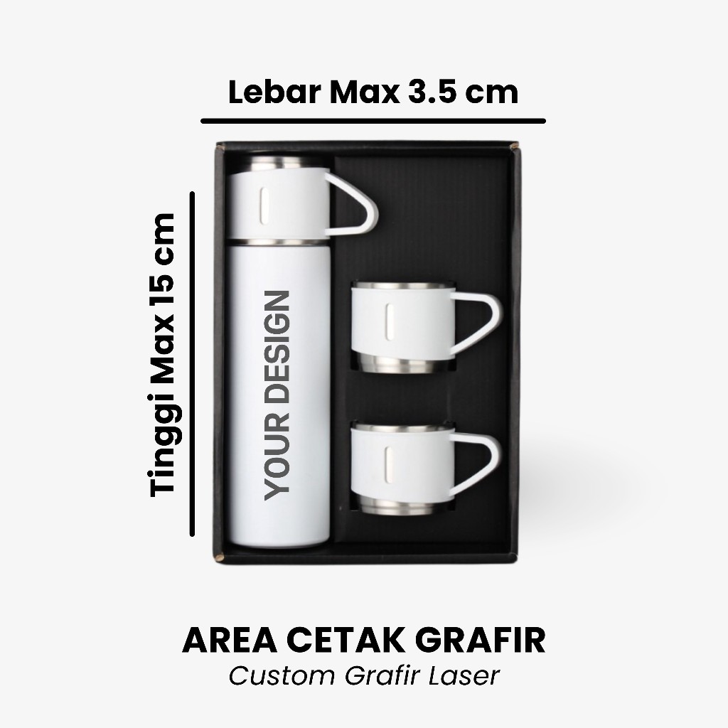 Jual Tumbler Custom Vacuum Flask Set 500ml Termos Sultan Gift Set Cetak ...