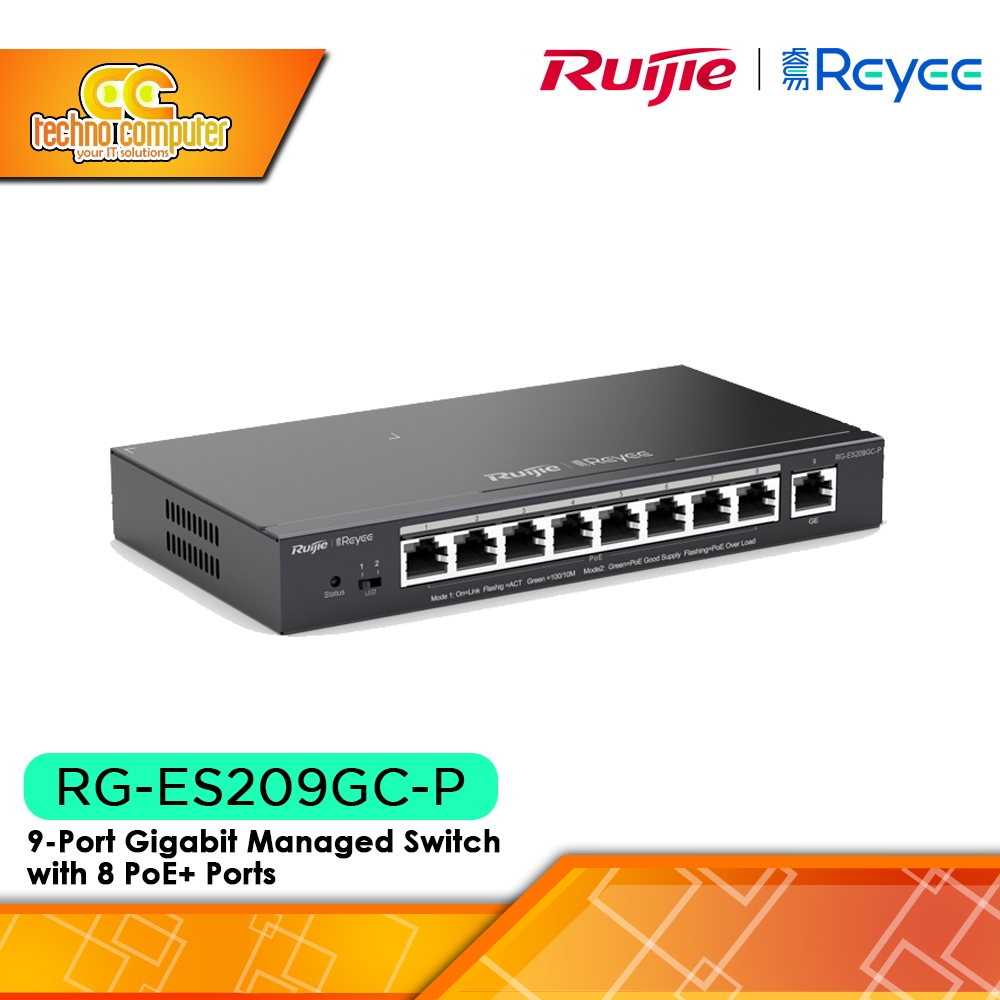 Jual SWITCH POE RUIJIE/REYEE RG ES209GC-P 9-Port Gigabit Smart Cloud ...