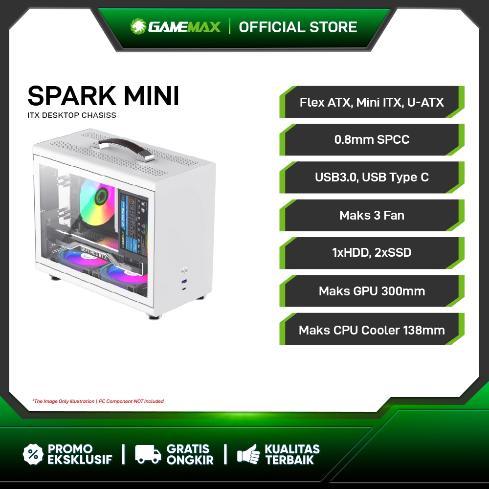 Jual Casing PC Gamemax Spark Mini ITX | Shopee Indonesia