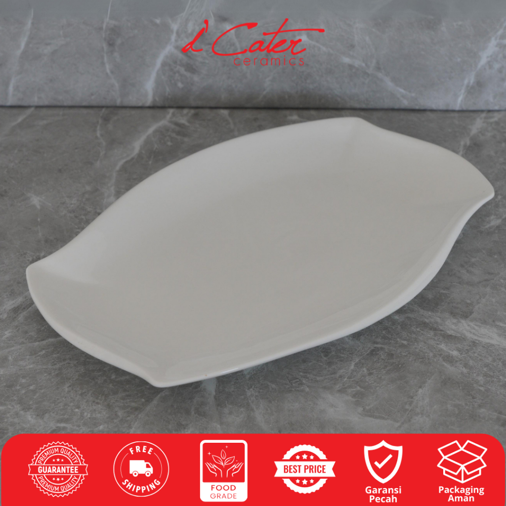 Jual Piring Saji Keramik K117 Ukuran 29,5 x 20 cm Piring Model Persegi ...