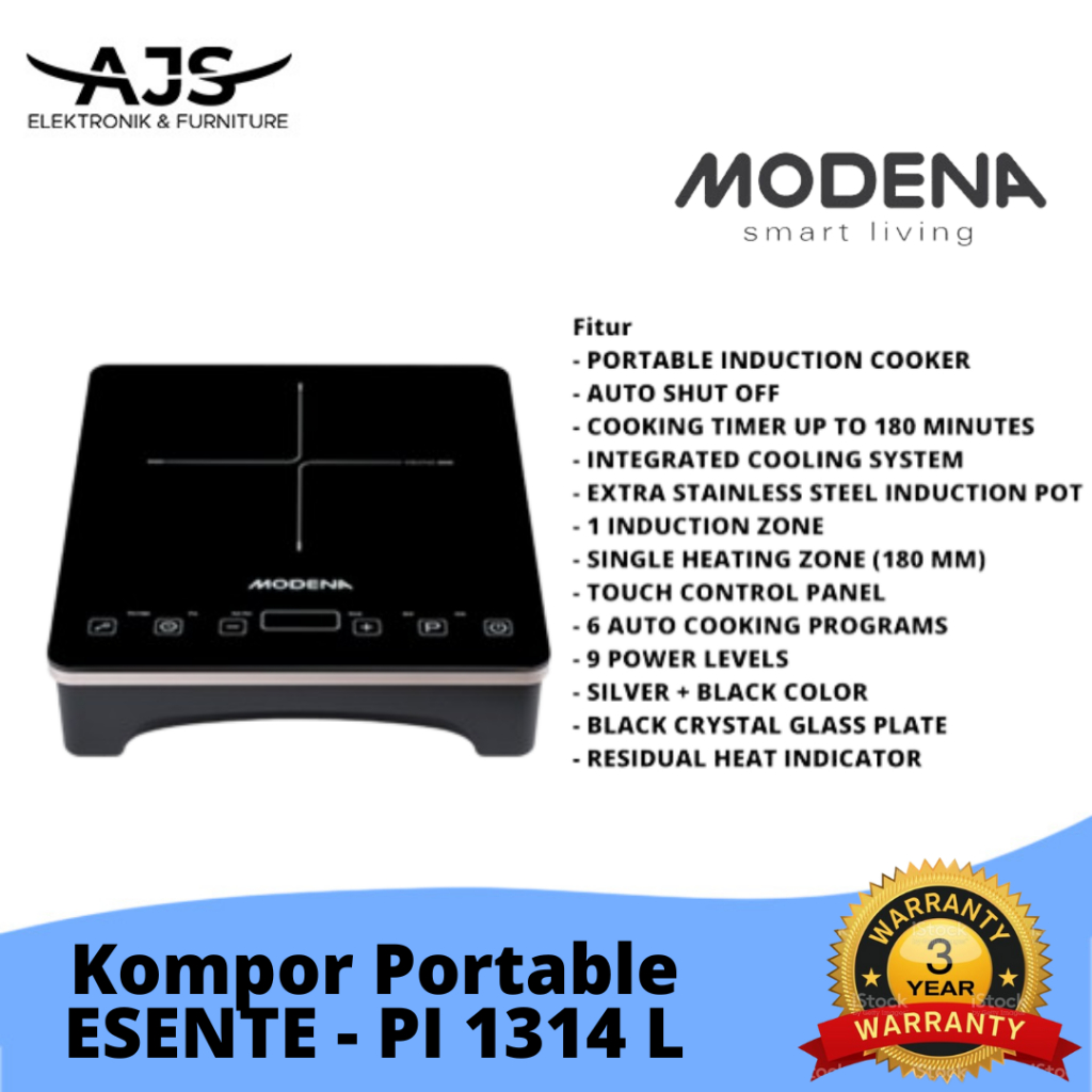 Jual MODENA Portable Induction - PI 1314 - HITAM - ABU - PUTIH / KOMPOR ...