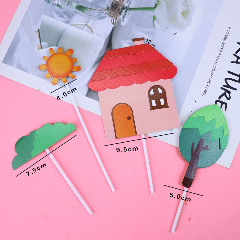 Jual Topper Cake Desain Rumah Karton Kertas Untuk Dekorasi Kue Ulang ...