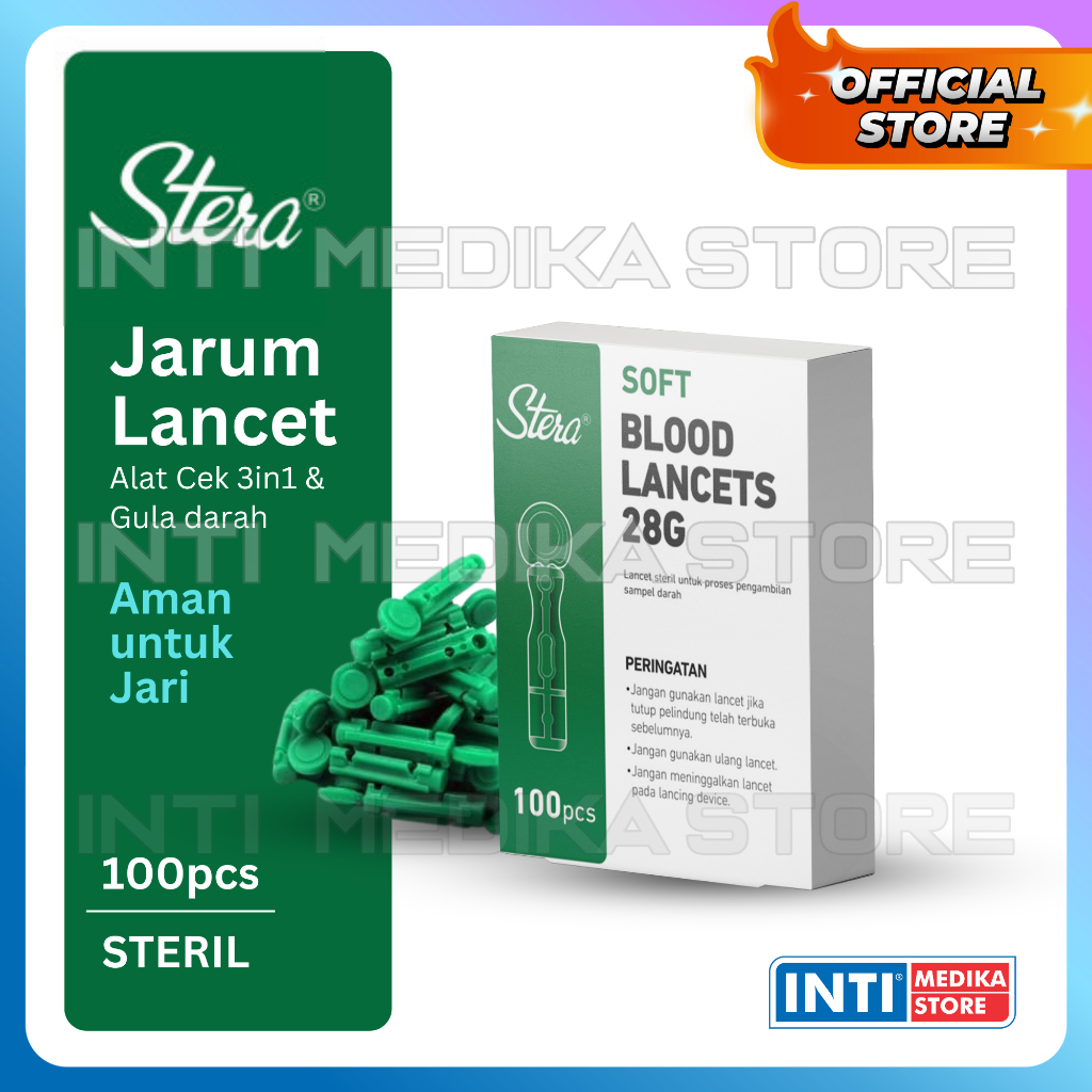 Jual STERA - Soft Blood Lancets Sterile 28G Isi 100pcs | Refill Jarum ...